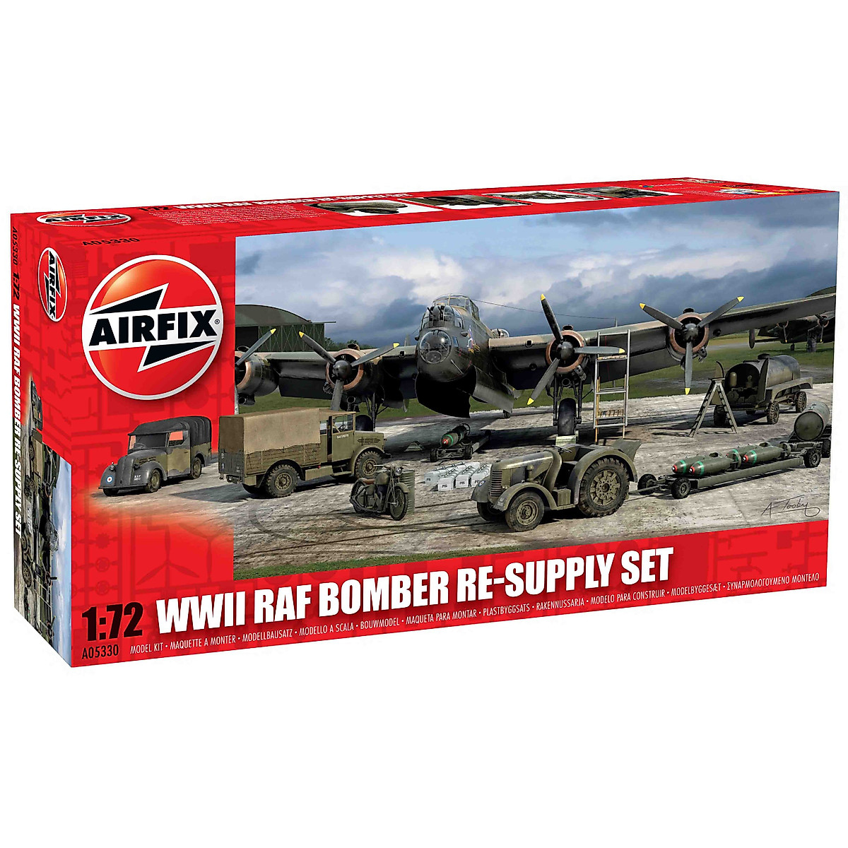 Airfix A05330 WWII RAF Bomber Re-Supply Set, 1:72 Scale, Green,grey