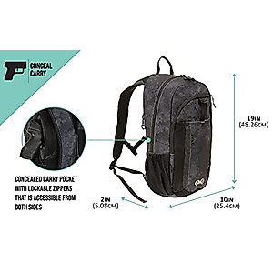 Allen Company Girls with Guns Midnight Deluxe Backpack with Lockable Concealed Carry, Design for Women, Padded Laptop Sleeve, 760 CU in / 12.5 L, Black/Shade Blackout Camo