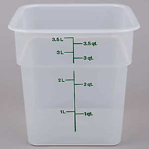 Cambro 4SFSPP190 4 Qt. Translucent Container with SFC2452 Kelly Green Lid, 4Quart