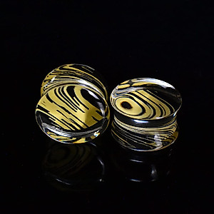 Jboyanpei 6Pcs/3pair Stripe Pattern Acrylic Ear Gauges Tunnels and Plug Ear Expander Studs Stretching Body Piercing Jewelry Size 20mm