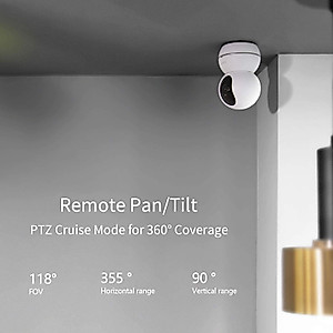 blurams 1080p Dome Security Camera | PTZ Surveillance System with Motion/Sound Detection, Smart AI Alerts, Privacy Mode, Night Vision, Two-Way Audio | Cloud/Local Storage Available | Works with Alexa
