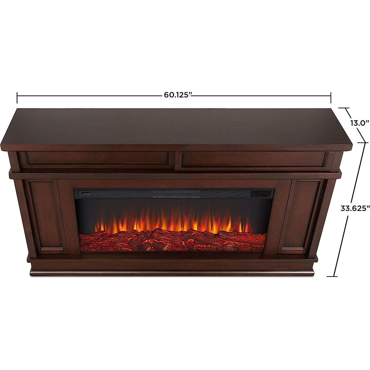 Torrey 60" Landscape Electric Fireplace TV Stand in Dark Walnut by Real Flame