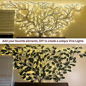 2PCS Enchanted Willow Vine Lights with Remote, 7.5FT Christmas Decorations Flexible DIY Indoor Artificial Plants Tree Branches, 144 LEDs Willow Vine Lights for Wall Bedroom Living Room Decor