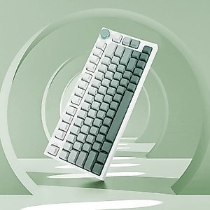 JOLINTAL 134 Keys Gradient Green Keycaps, PBT Double Shot Dying Keycaps, OEM Side Print Keycaps, Premium Retro Keycaps, Custom Backlit Keycaps for Mechanical Gaming Keyboard
