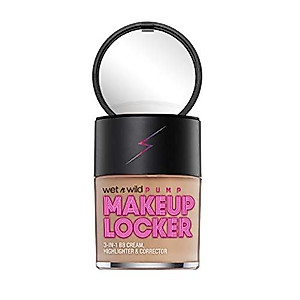 wet n wild Makeup Locker- 3-In-1 Sheer BB Cream, Highlighter & Corrector (175A Light Medium)