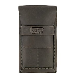 Leather Worx, Double Pen Case Handmade from Full Grain Leather (Dark Jade)