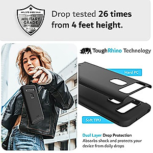 TUDIA DualShield Designed for Verizon TCL 10 5G UW Phone Case (T790s), [Merge] Shockproof Military Grade Dual Layer Heavy Duty Slim Protective Case T790s - Matte Black