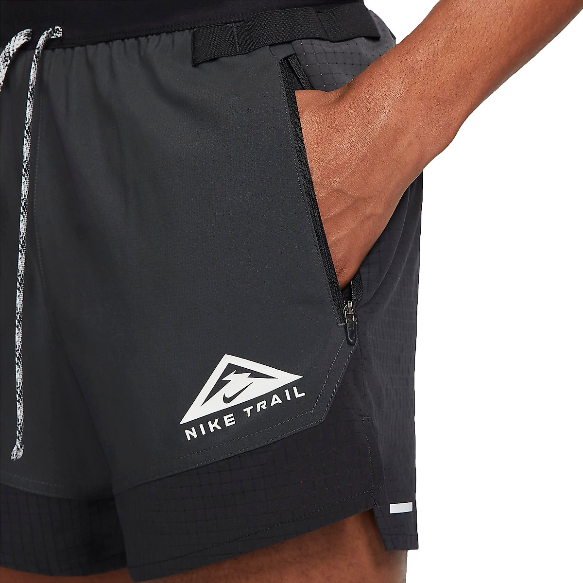 Nike Dri-FIT Flex Stride Men's Trail Shorts (as1, Alpha, m, Regular, Regular, Black/Dark Smoke Grey/White)