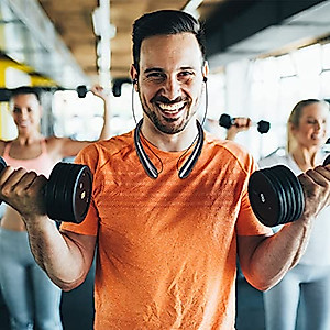 Retractable Bluetooth Headphones Neckband, Wireless Headsets Stereo Earbuds Earphone Noise Canceling with Mic Compatible with iPhone,Samsung,Android,iPad,PC