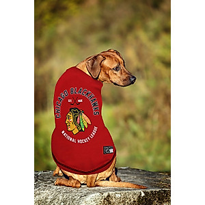 NHL Chicago Blackhawks Tee Shirt for Dogs & Cats, Small. - Are You A Hockey Fan? Let Your Pet Be An NHL Fan Too!
