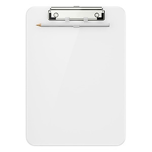 Hongri Plastic Clipboard, White Clipboard Standard A4 Letter Size Clipboards for Nurses, Students, Office and Women, Clipboard with Pen Holder and Low Profile Clip, Size 12.5 x 9 Inch, (White)