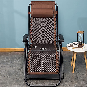 Lounge Chair, Outdoor Reclining PE Rattan Patio Recliner Chairs Beach Pool Lawn Camping Indoor Office Deck Lounger Chair