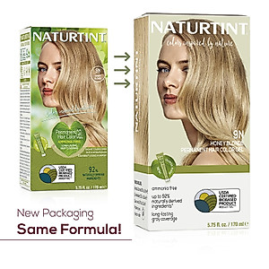 Naturtint 9N Honey Blonde Permanent Hair Color (Pack of 1), Ammonia Free, Vegan, Cruelty Free, up to 100% Gray Coverage, Long Lasting Results (Packaging may vary)