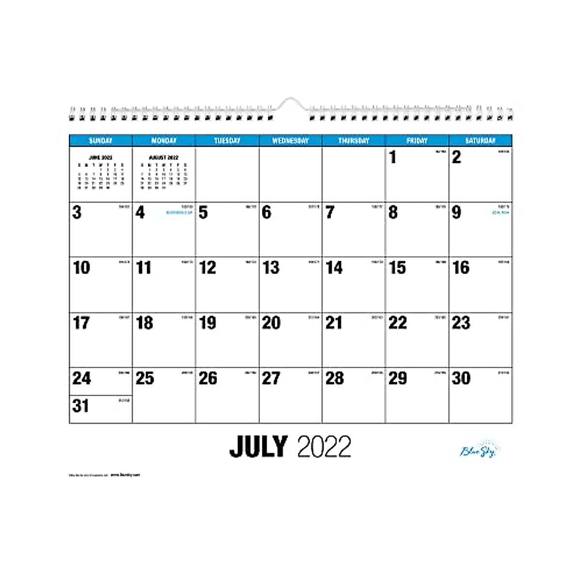 Blue Sky 2022-2023 Academic Year Monthly Wall Calendar, 15" x 12", Wirebound, Classic (135556-A23)