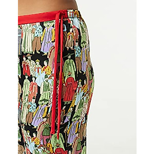 Natori Women's Printed Charmeuse Pajama Set, Black, Small