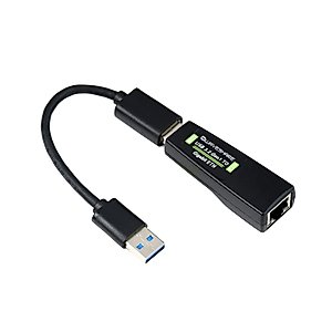 waveshare USB 3.2 Gen1 to Gigabit Ethernet Converter,USB 3.2 to Ethernet Internet Adapter 10/100/1000Mbps Network Compatible with Raspberry Pi CM4,Jetson Nano,PC,Win7/8/8.1/10, Mac, Linux,Android