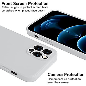 KPKHDI iPhone 13 Pro Max Case Compatible with iPhone 13 Pro Max Matte Silicone Stain Resistant Cover with Full Body Protection Anti-Scratch Shockproof Case 6.7 inch (White)