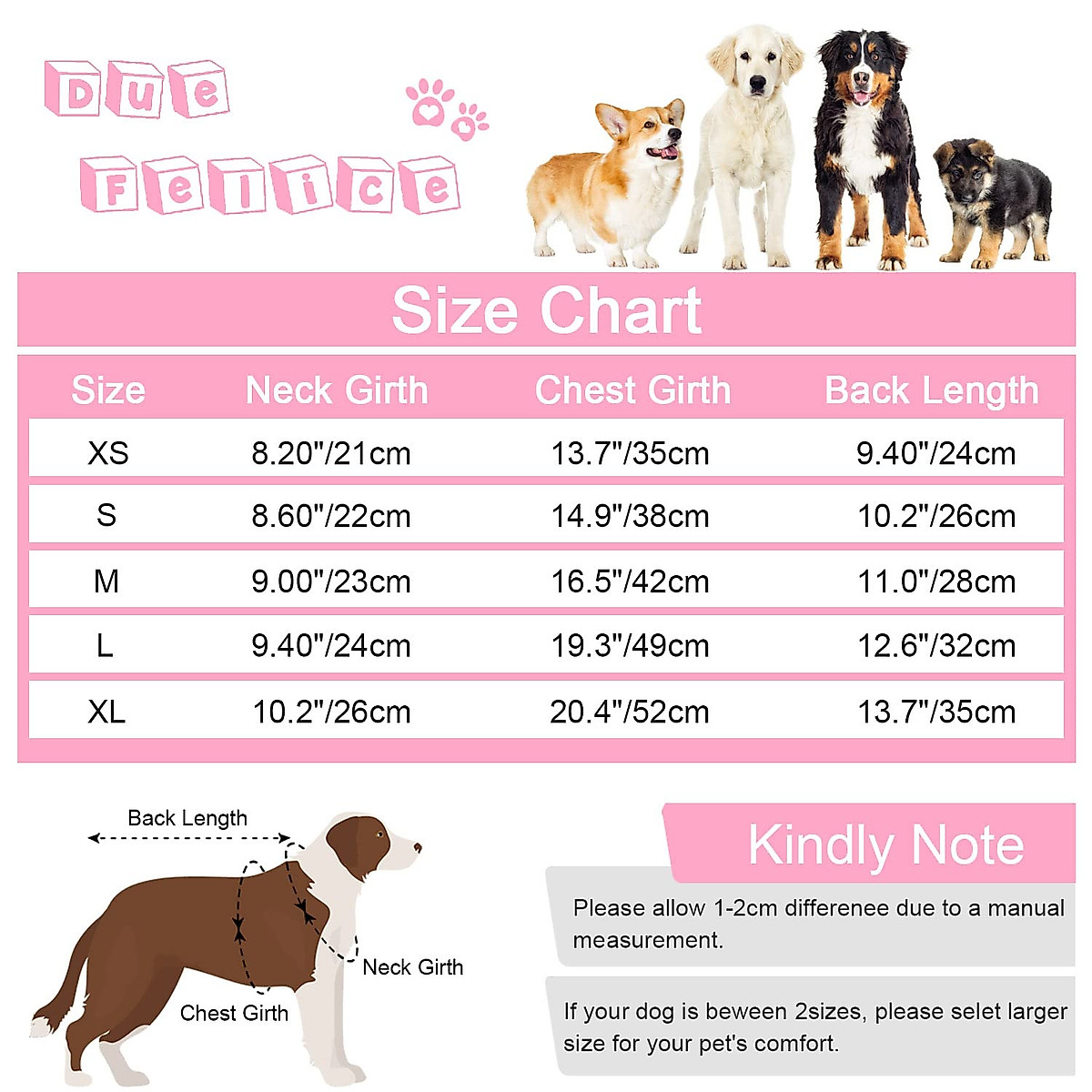 Due Felice Dog Recovery Suit Female Male Dog Onesie for Surgery, Fit for Small Dog Breed Dog Body Suits After Surgery Dog Surgical Suit Pink Swan/S