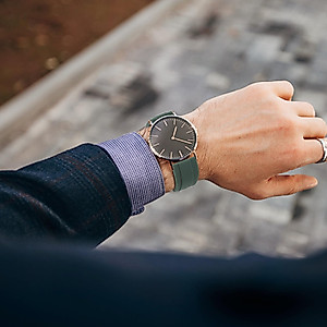 Bewudy Quick Release Watch Band, Soft Silicone Watch-Bands Strap, Silver Stainless Steel Buckle, Replacement Band Width 20mm 22mm for Men (22 mm, Green)