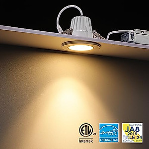 TORCHSTAR 2 Inch LED Recessed Lighting with Junction Box, 600lm CRI90+ Dimmable Anti-Glare LED Downlight, IC Rated, ETL, Energy Star, JA8 & T24 Listed, Baffle Trim, 3000K Warm White, Pack of 6