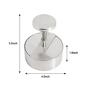 Kayzyue Adjustable Burger Press Stainless Steel Hamburger Patty Maker Non Stick Burger Maker Smash Burger Mold for Veggie Meat Beef Pork Lamb Cheese Halal BBQ Barbecue Grill - with 100 Wax Paper