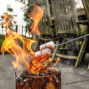 Fzbjayoon Marshmallow Roasting Sticks Set of 15 Smores Skewers Camping Cookware 32 Inch Campfire Roasting Sticks for Kids