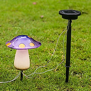 Asense 10 Inch Mushroom Solar Lights Outdoor Garden, 3 Pack Mushroom Solar Yard Decorations for Lawn Patio Courtyard