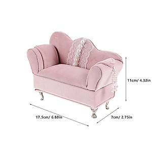 ibasenice Jewelry Storage Box Sofa Jewelry Box Nordic Jewelry Armoire Sofa Couch Beautiful Jewelry Case Dollhouse Furniture Desktop Decoration for Women Girls