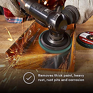 Cubitron II Scotch-Brite Clean and Strip XT Pro Extra Cut Disc, XC-DC, A/O Extra Coarse, Green, 4-1/2 in x 5/8'-11, Type 27, Pack of 1, Heavy Duty Metal Stripper Disc, Aluminum Oxide