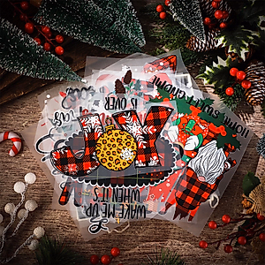 Glenmal 36 Sheets Christmas Iron on Patches Clothing Iron on Transfers Xmas Tree Truck Gnome Santa Snowman Heat Transfer Stickers for T-Shirt Jacket Pillow Covers Backpack Hoodies DIY Decorations