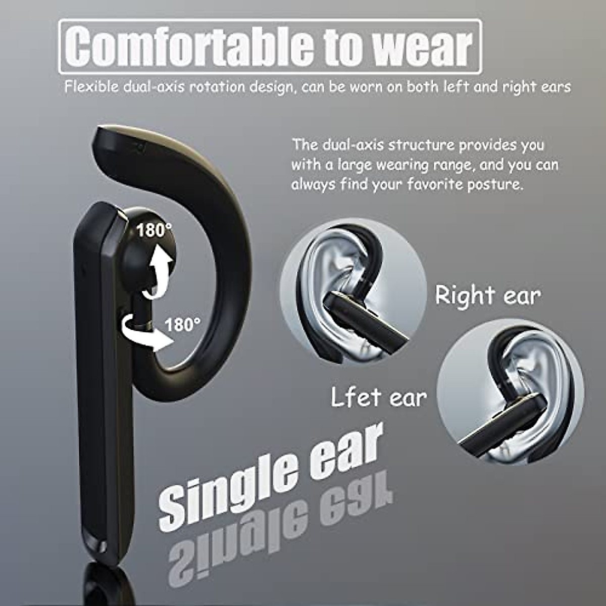 ESSONIO Headphones Bluetooth earpiece Wireless Headphones with mic Cell Phone Noise Canceling earpiece Hands-Free Headset…