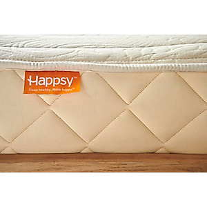 Happsy Organic Twin Mattress - 10 Inch Plush Mattress with Encased Coils - Mattress in Box for Pressure Relief & Comfortable Sleep - Naturally Cooling & Breathable Latex Mattress