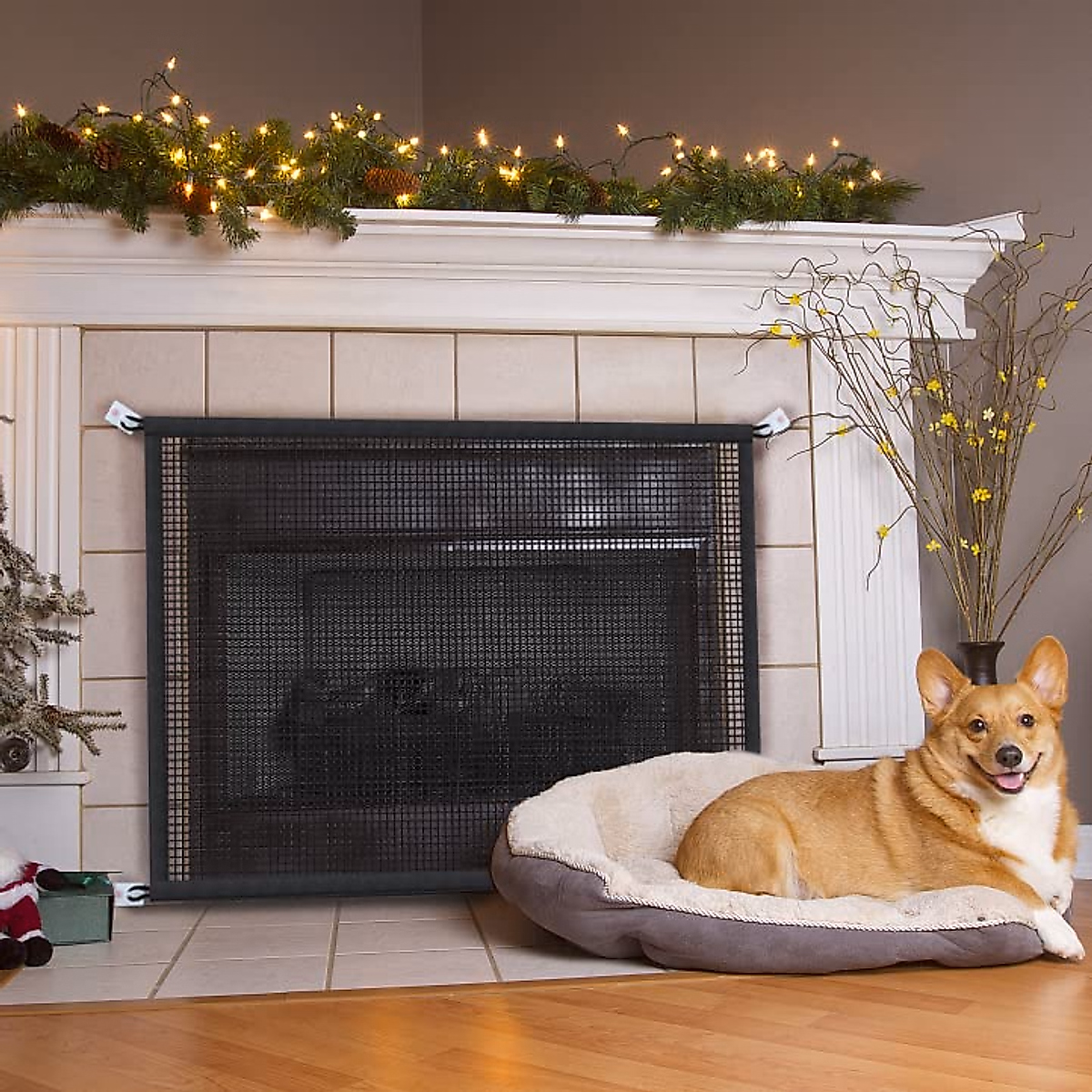 Fireplace Screen Safe Mesh Gate: Child Proof Barrier Guard Living Room Fire Place Cover for Toddler Baby and Pets 29 x 41 inches