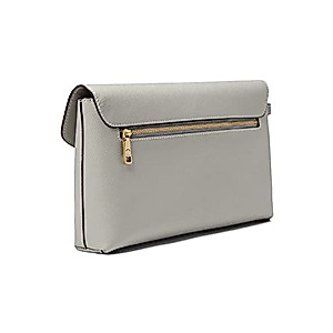 COACH Cross Grain Leather Wyn Wristlet Dove Grey One Size