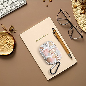 Aesthetic Boho Abstract Shapes Print Airpods Pro Case with Key Chain Full Protective Durable Shockproof Wireless Headphone Case PC Hard Case Cover for Apple AirPods Pro Case 2nd/1st Generation