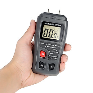 Bside EMT01 Digital Wood Moisture Meter Handheld 2 Pins Timber Lumber Damp Humidity Detector Tester with Large LCD Display