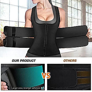 Cimkiz Sweat Vest Waist Trainer for Womens Workout Tank Zipper Vest Adjustable Belt Sauna Suit Compression (Black, 4X-Large)