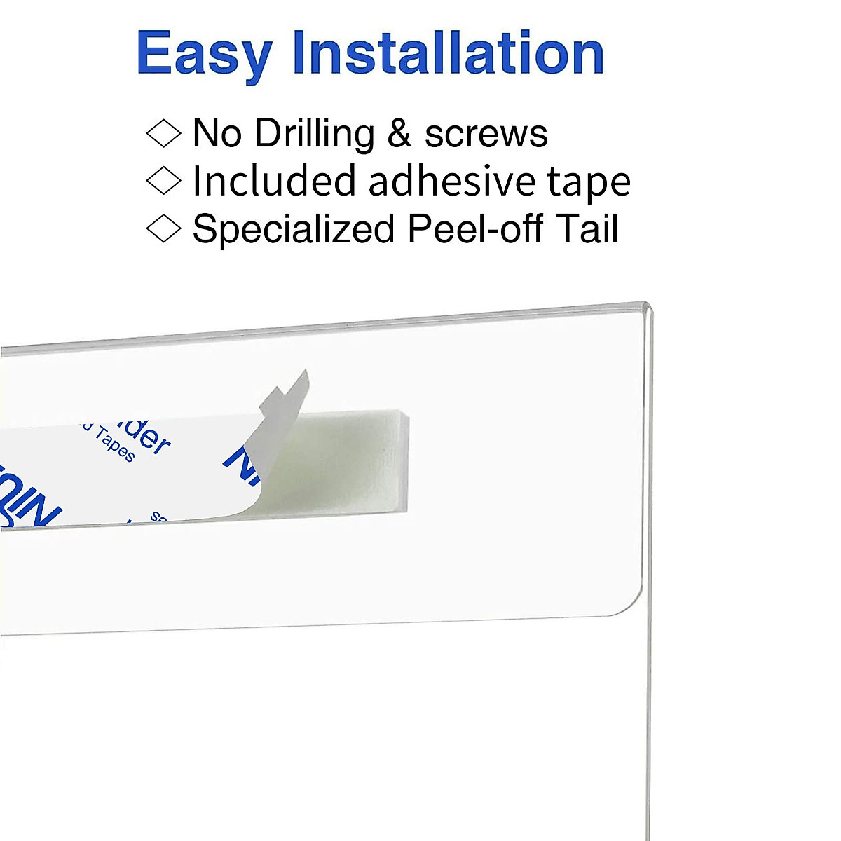 Niubee 8.5x11 inch Wall Mount Acrylic Sign Holder with Double Sided Adhesive Tape for Office, Home, Store, Restaurant-No Drilling (10 Pack)