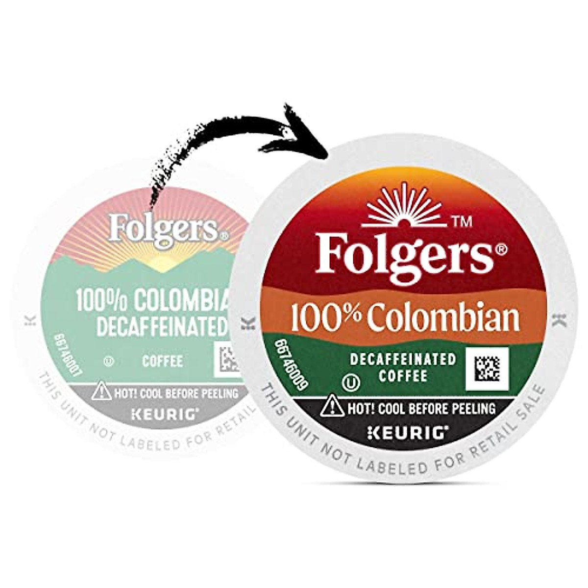 Folgers Colombian Decaf Medium Roast Coffee, 12 Keurig K-Cup Pods