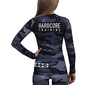 Hardcore Training Night Camo 2.0 Women Rash Guard Long Sleeve Compression Base Layer Tight Fitness Yoga Running Gym Workout
