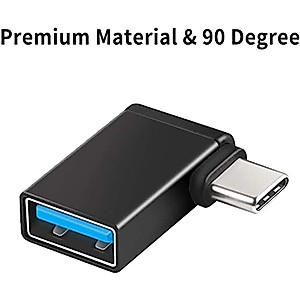 UseBean Right Angle USB C to USB Adapter(3-Pack), 90 Degree Type C Male to USB 3.0 Female Converter,Thunderbolt 3 OTG Connector for MacBook Pro/Air, iPhone 15 Pro Max,Galaxy S24/S23/S22