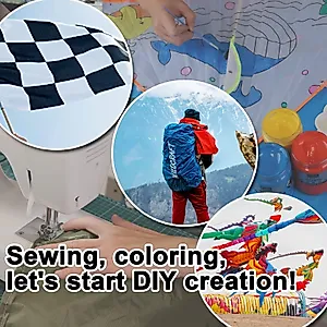 9KM DWLIFE Nylon Ripstop Fabric, Black 60x117 Inch, 40D Waterproof, Lightweight, Windproof, Bulk Fabric for Kite, Tent, Flag, Bag, Tarp Cover, Outdoor DIY Project…