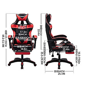 Comfort Office Chair Office Chair Ergonomic Desk Chair Height Adjustable Computer Chair Comfortable Armrest Gaming Chair Home Executive Chairs Firm Seat Cushion (Black+Gold)