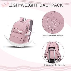 Kids Cute Bunny Casual Backpack Girls Elementary and Middle School Bag Teenage Travel Bag Waterproof Book Bag