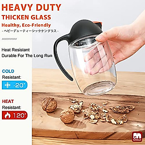 GMISUN Olive Oil Dispenser Bottle with Auto Flip Cap, 21oz Leakproof Cooking Oil Dispenser, Kitchen True No Drip Oil and Vinegar Cruet Container with Non-Slip Handle, Cute Penguin Design (Black)