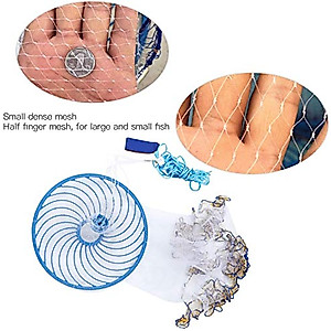 Lawaia Throw Net Saltwater Fishing Cast Net Fishing Cast Net Casting Nets Throw Cast Net Hand Throw Fishing Nets,Size 4FT/5FT/6FT/7FT/8FT/9FT/10FT/11FT/12FT Radius Monofilament-7FT