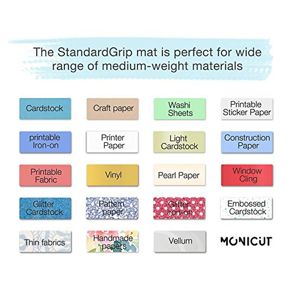 Monicut Cutting Mat 12x24 for Silhouette Cameo 4/3/2/1(Standardgrip, 3 Pack) Durable Cut Mat with Adhesive&Sticky Non-Slip PVC Perfect for Crafts, Quilting, Scrapbooking, Sewing and all Arts