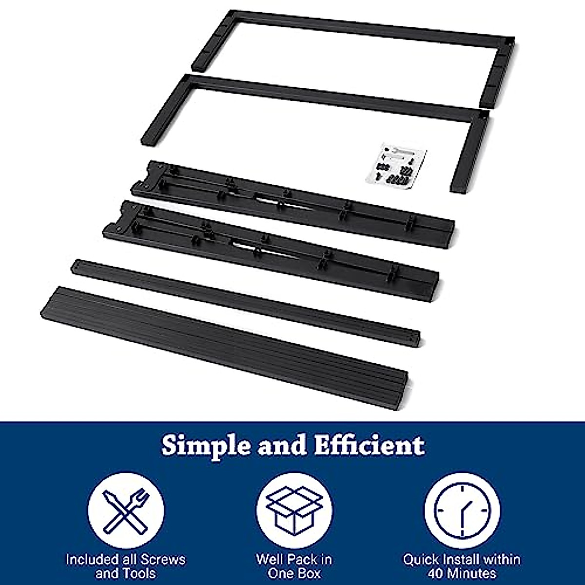 LUSIMO Twin Bed Frame 14 Inch Metal Bed Frame with Storage Twin Size Platform Bed Frame No Box Spring Needed Heavy Duty Steel Slat and Anti-Slip Support Easy Quick Lock Assembly Black