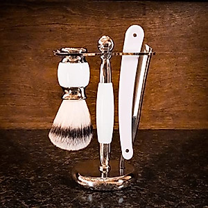 Union Razors SS5W 3 Piece Shaving Set - White