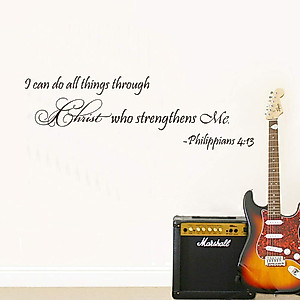 Summerjokes I Can Do All Thing Through Christ Who Strengthens Me Funny Inspiring Wall Sticker Decal Vinyl Sticker, Believe In Family Living Room Office School Classroom Library Gym Art Wall Decoration